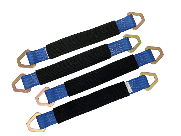 4 Pack of 2" x 24" Axle Straps with Protective Sleeves – JRDG Towing ...